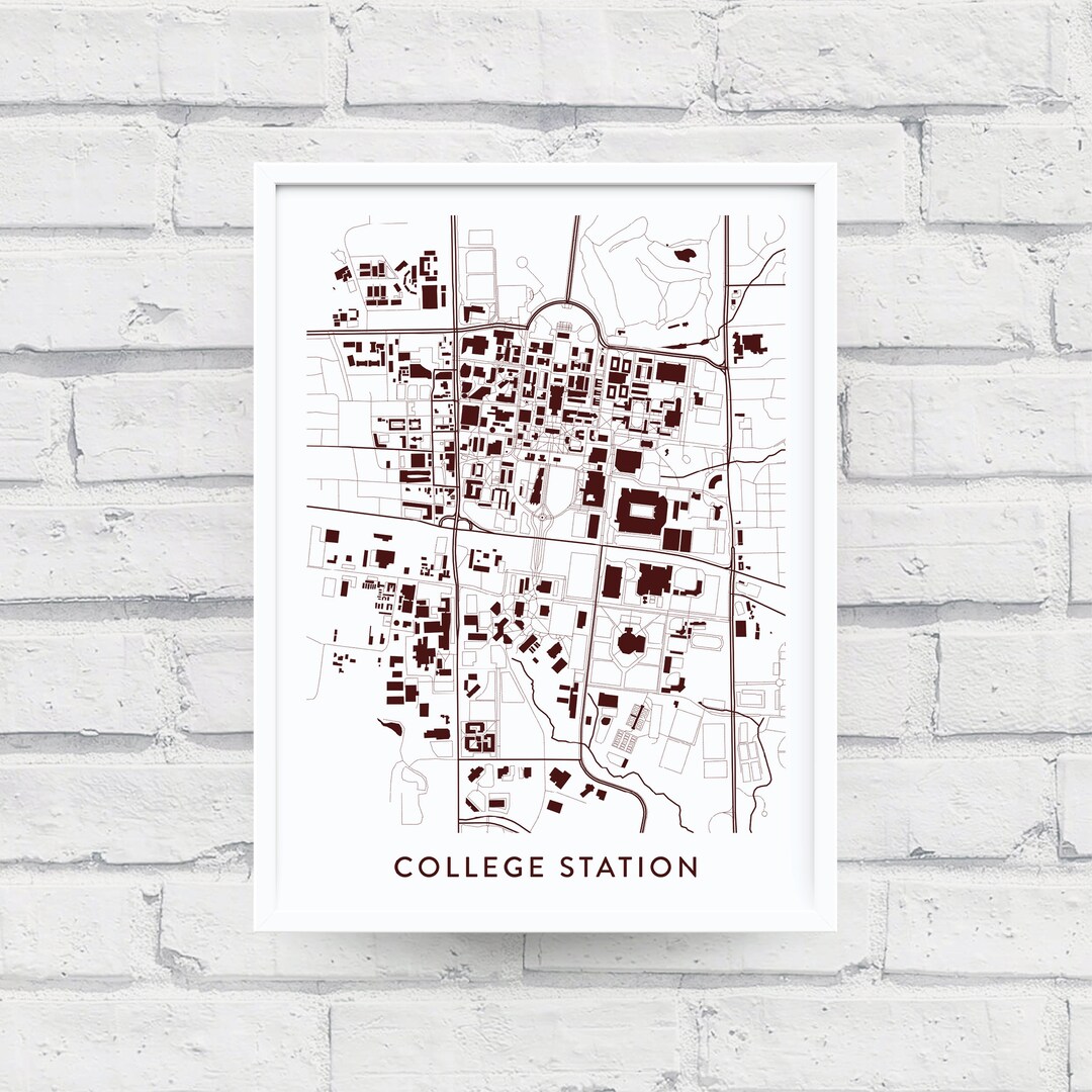 COLLEGE STATION TEXAS Map Poster / College Town Map Gifts - Etsy