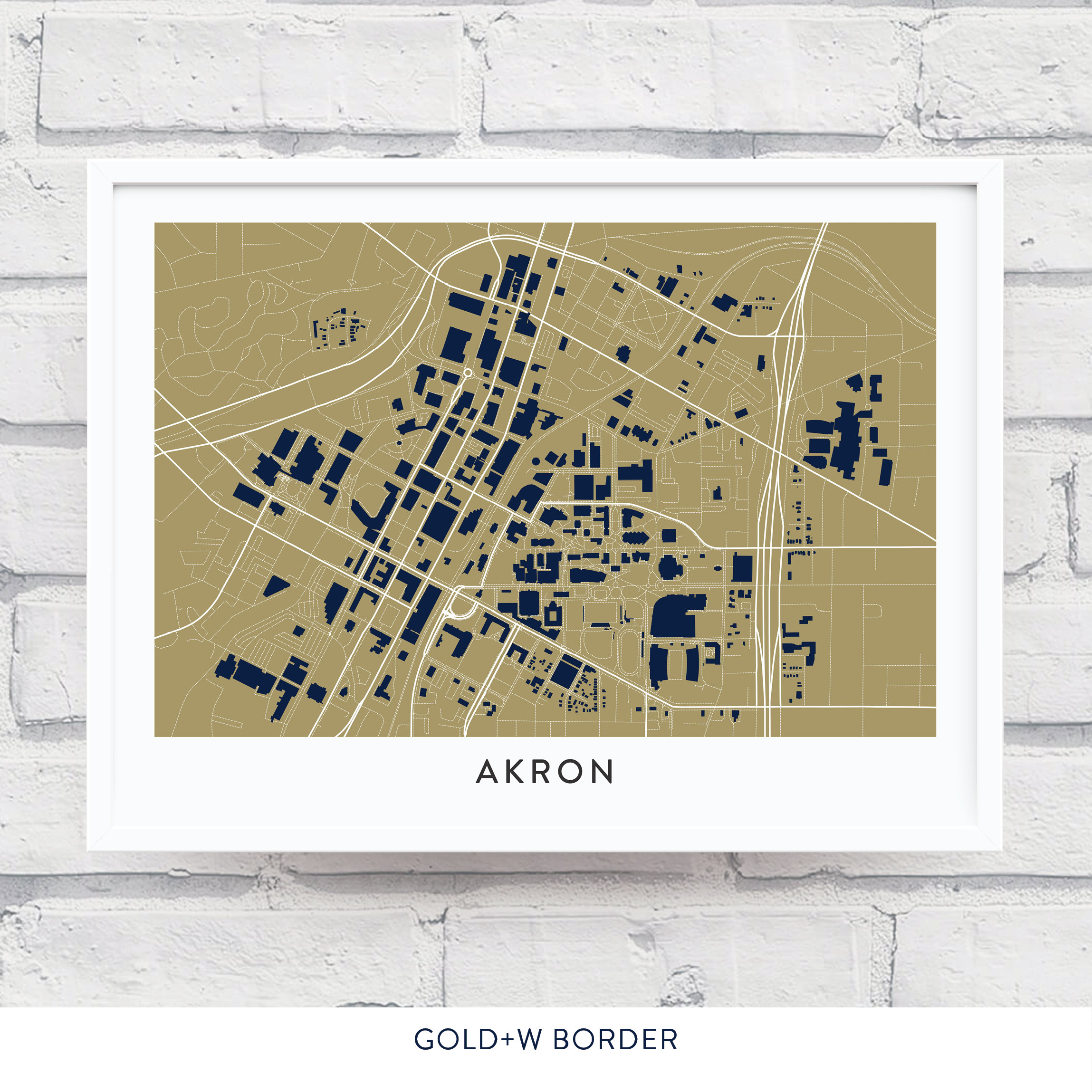 AKRON OHIO Map Print / College Town Map Gifts - Etsy