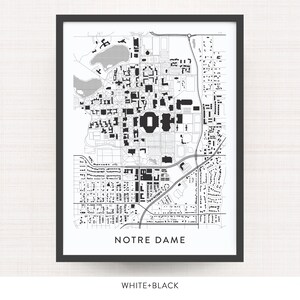 NOTRE DAME INDIANA Map Print / College Town Map Gifts - Etsy