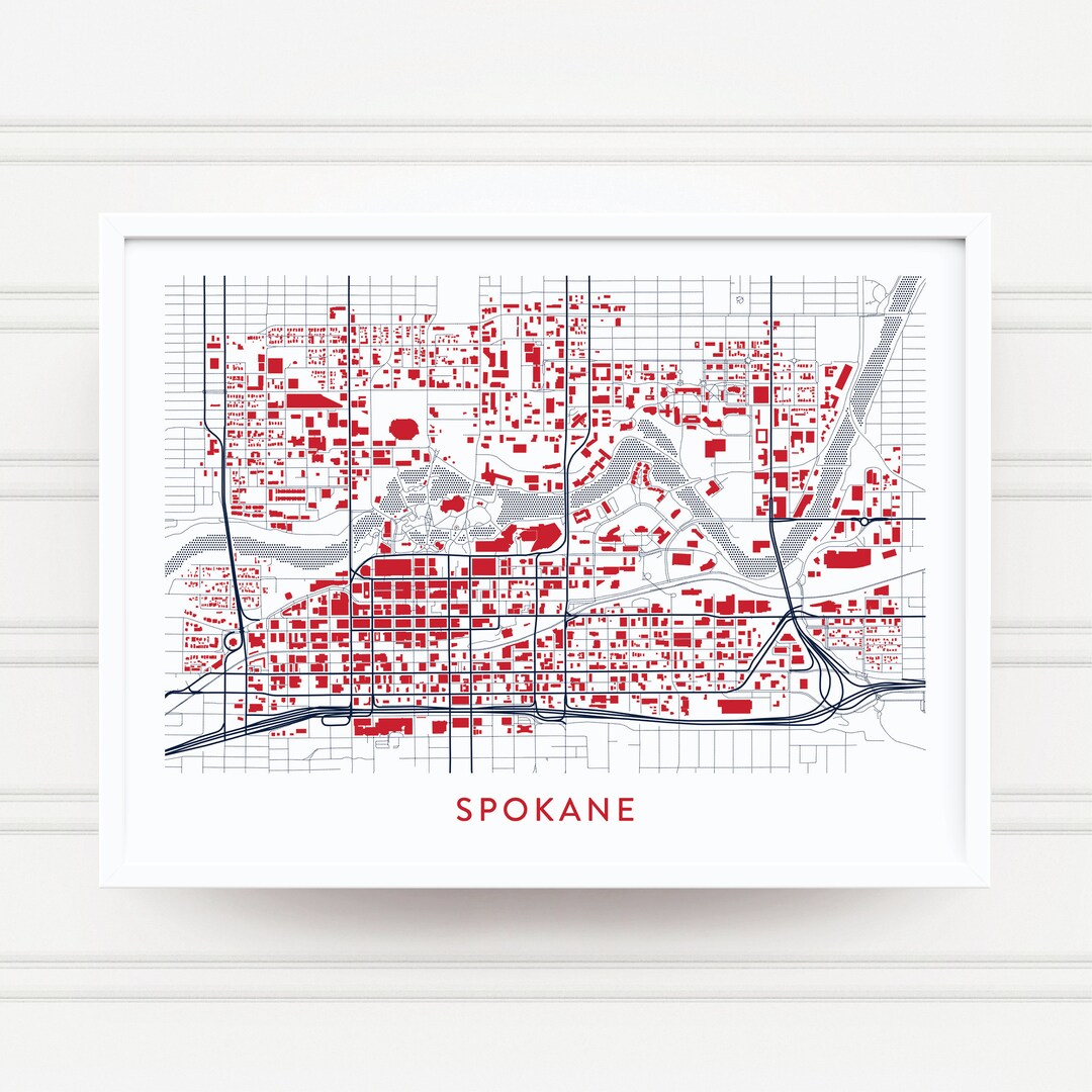 SPOKANE WASHINGTON Map Poster / College Town Map Gifts - Etsy