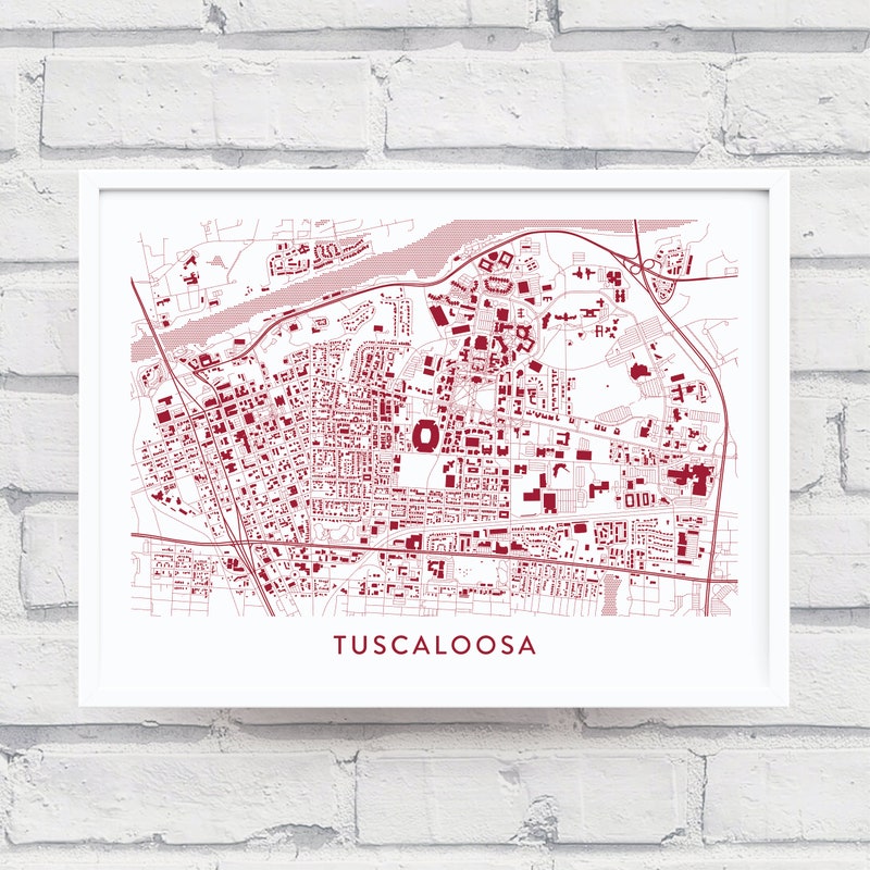 College Map Tuscaloosa - Etsy
