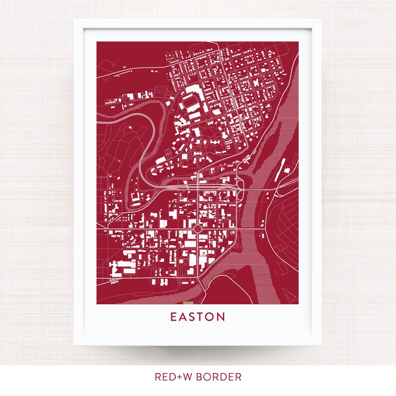 EASTON PENNSYLVANIA Map Poster / College Town Map Gifts - Etsy