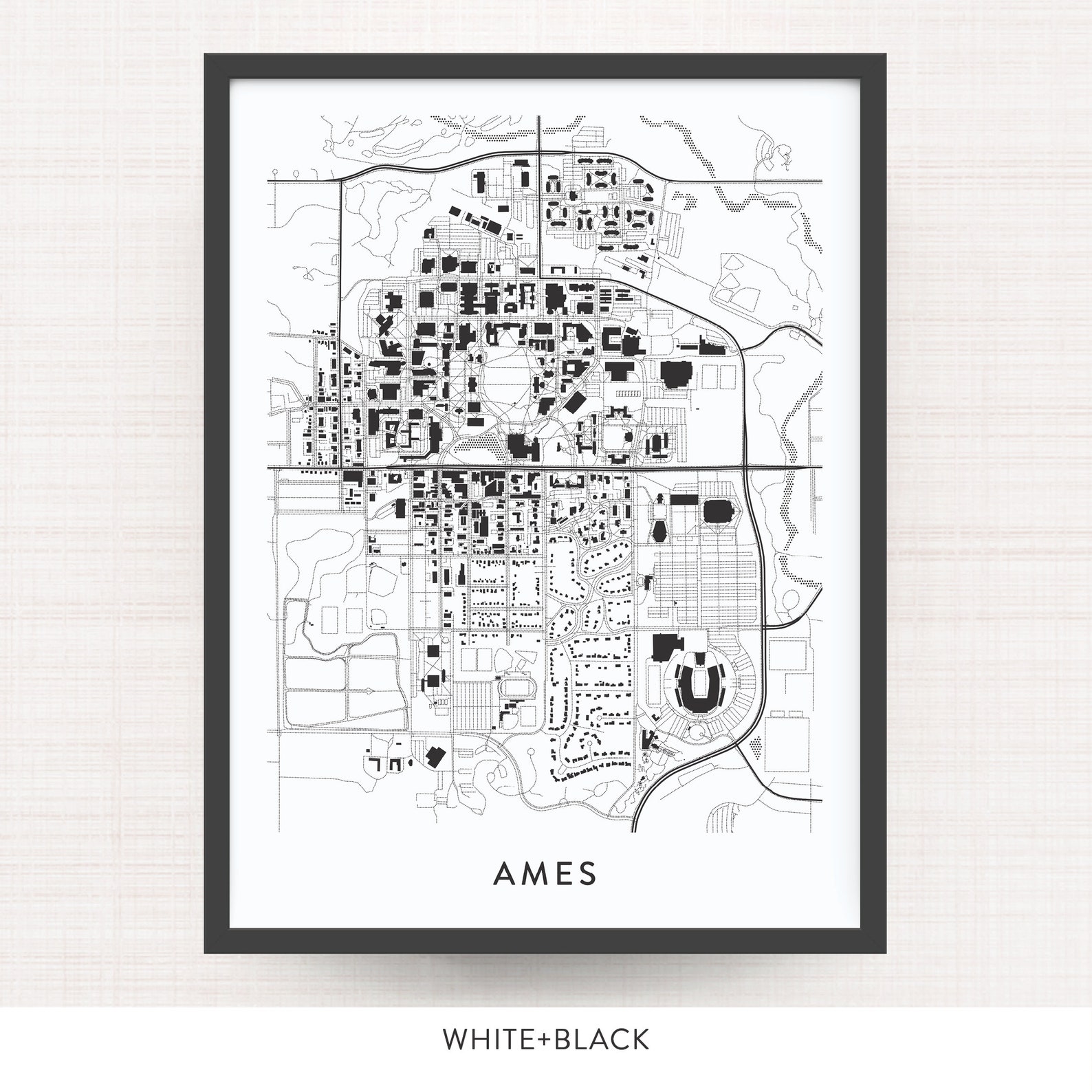 AMES IOWA Map Poster / College Town Map Gifts - Etsy