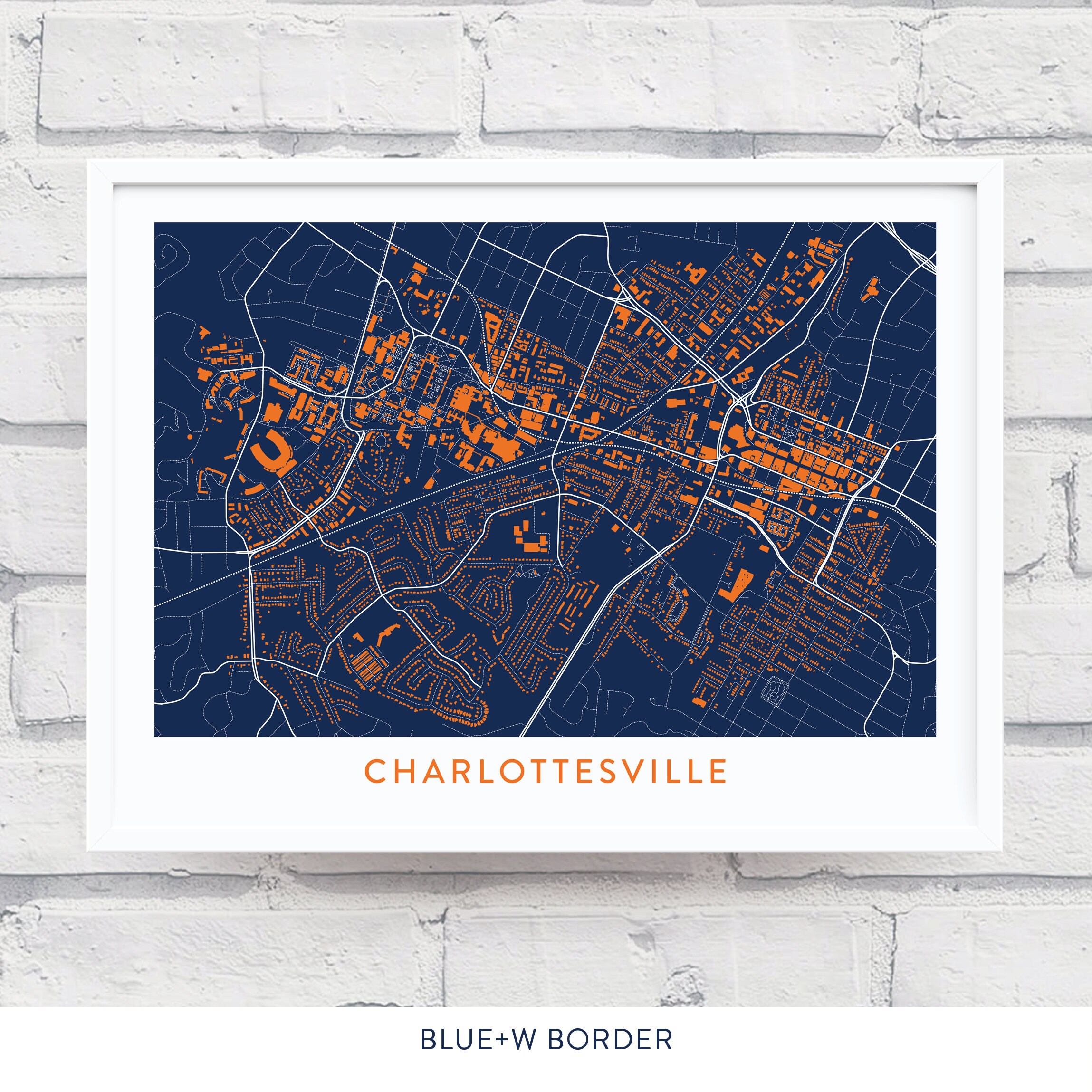 CHARLOTTESVILLE VIRGINIA Map Poster / College Town Map Gifts - Etsy