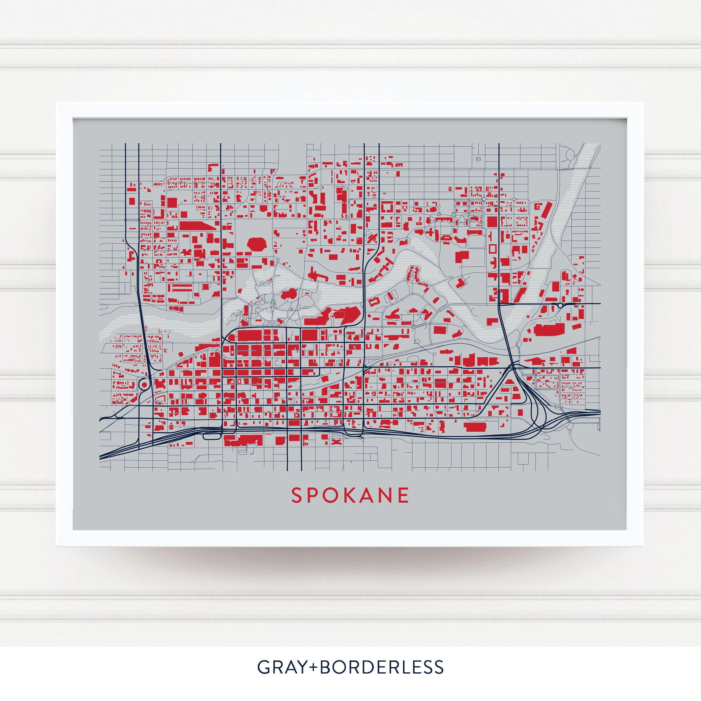 SPOKANE WASHINGTON Map Poster / College Town Map Gifts - Etsy