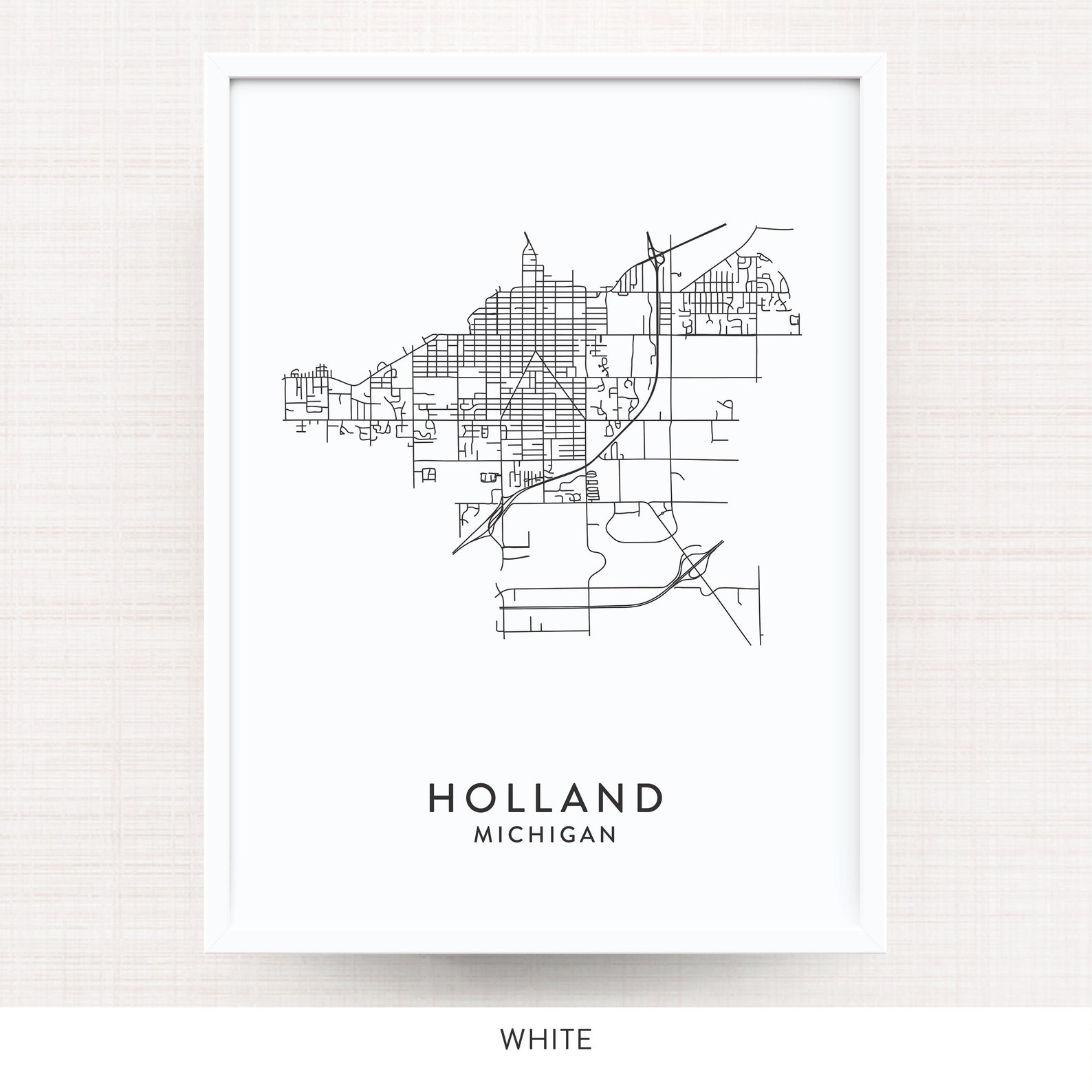 HOLLAND MI Map Print / Holland Michigan Wall Art / Michigan | Etsy