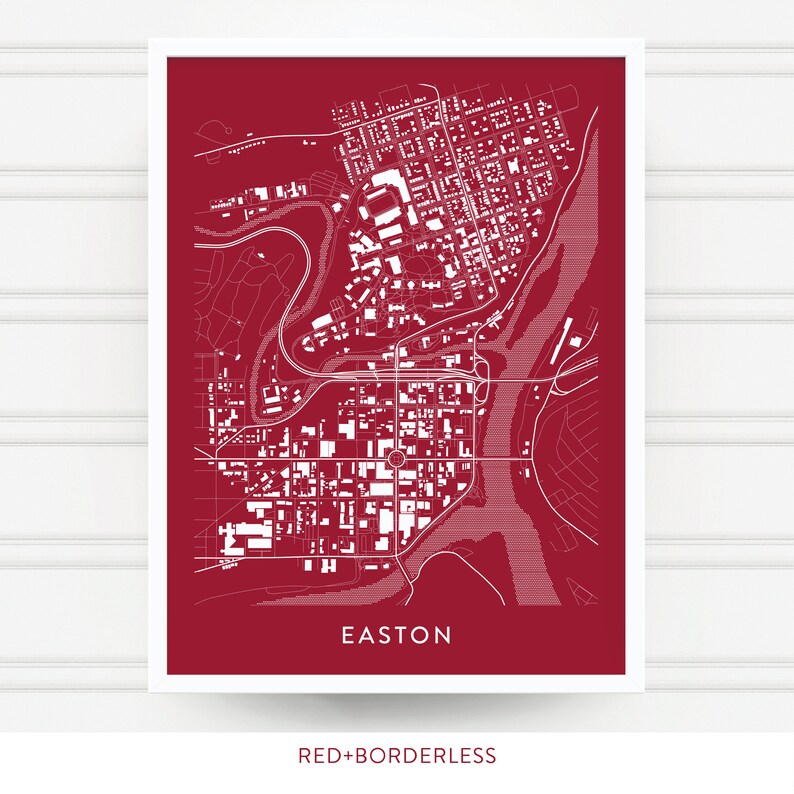 EASTON PENNSYLVANIA Map Poster / College Town Map Gifts - Etsy