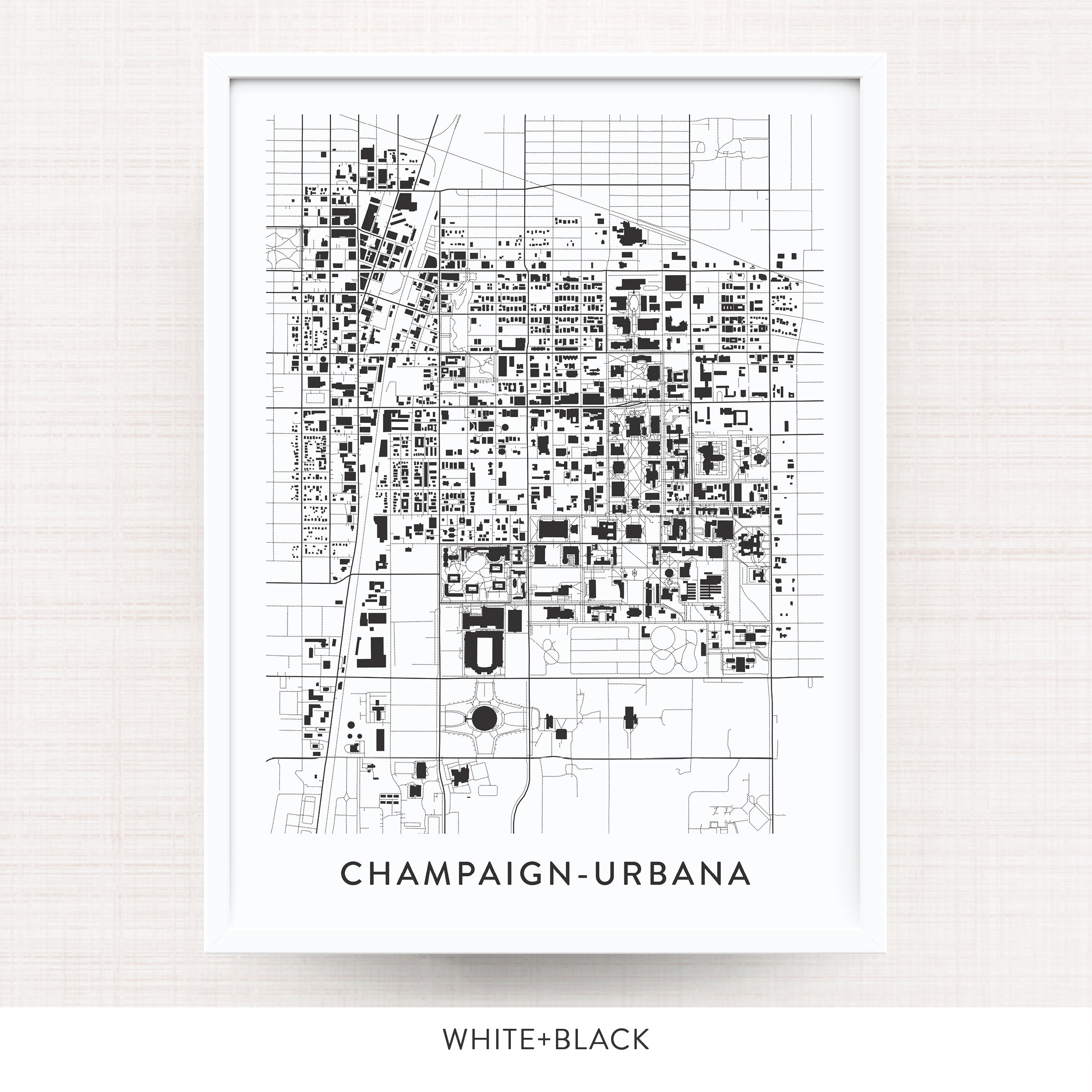 CHAMPAIGN-URBANA ILLINOIS Map Poster / College Town Map Gifts - Etsy