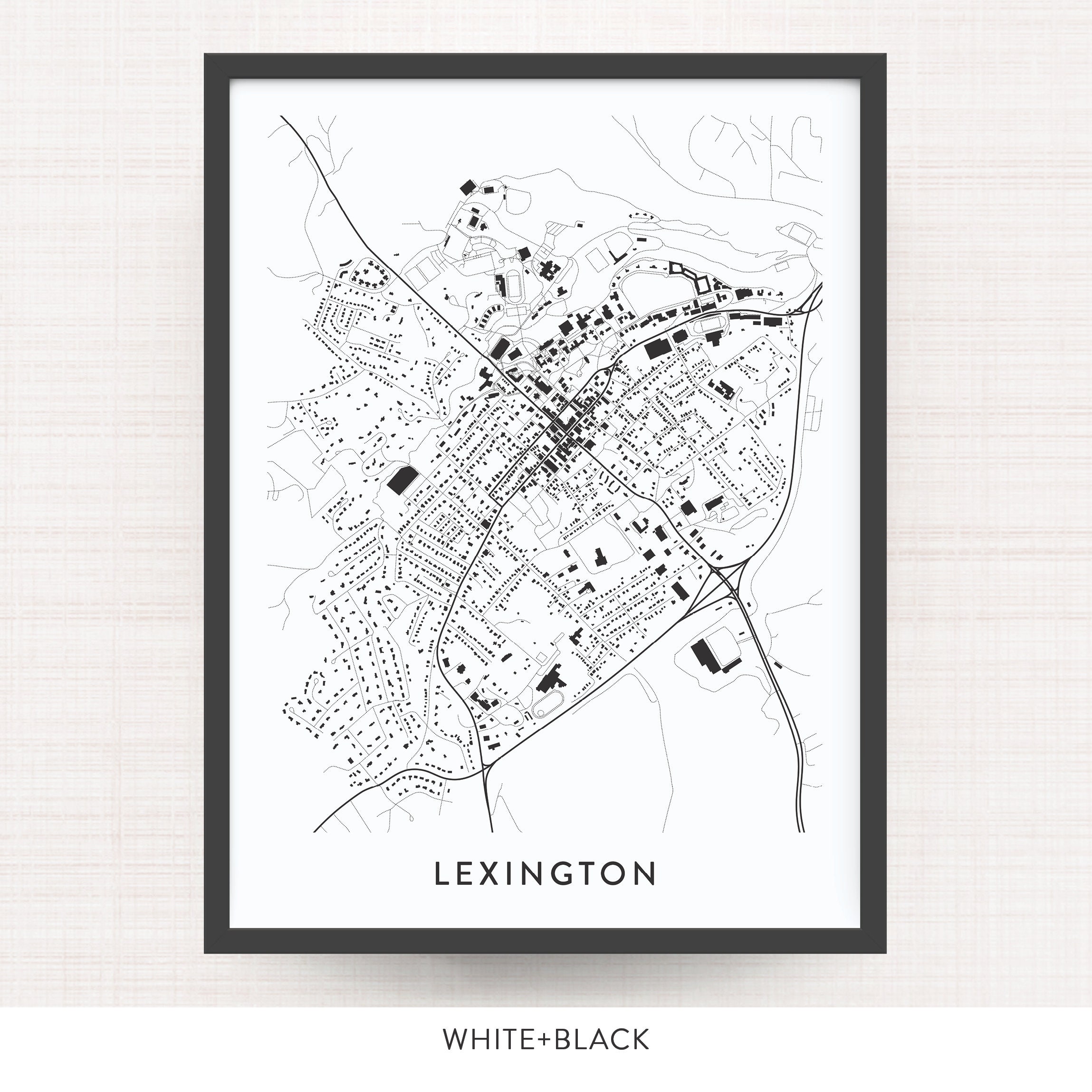 LEXINGTON VIRGINIA Map Print / College Town Map Gift | Etsy