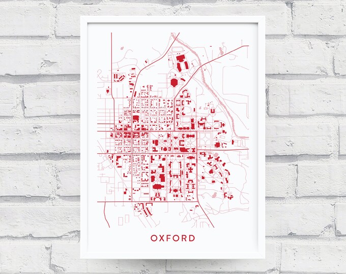 OXFORD OHIO Map Poster / College Town Map Gifts - Etsy