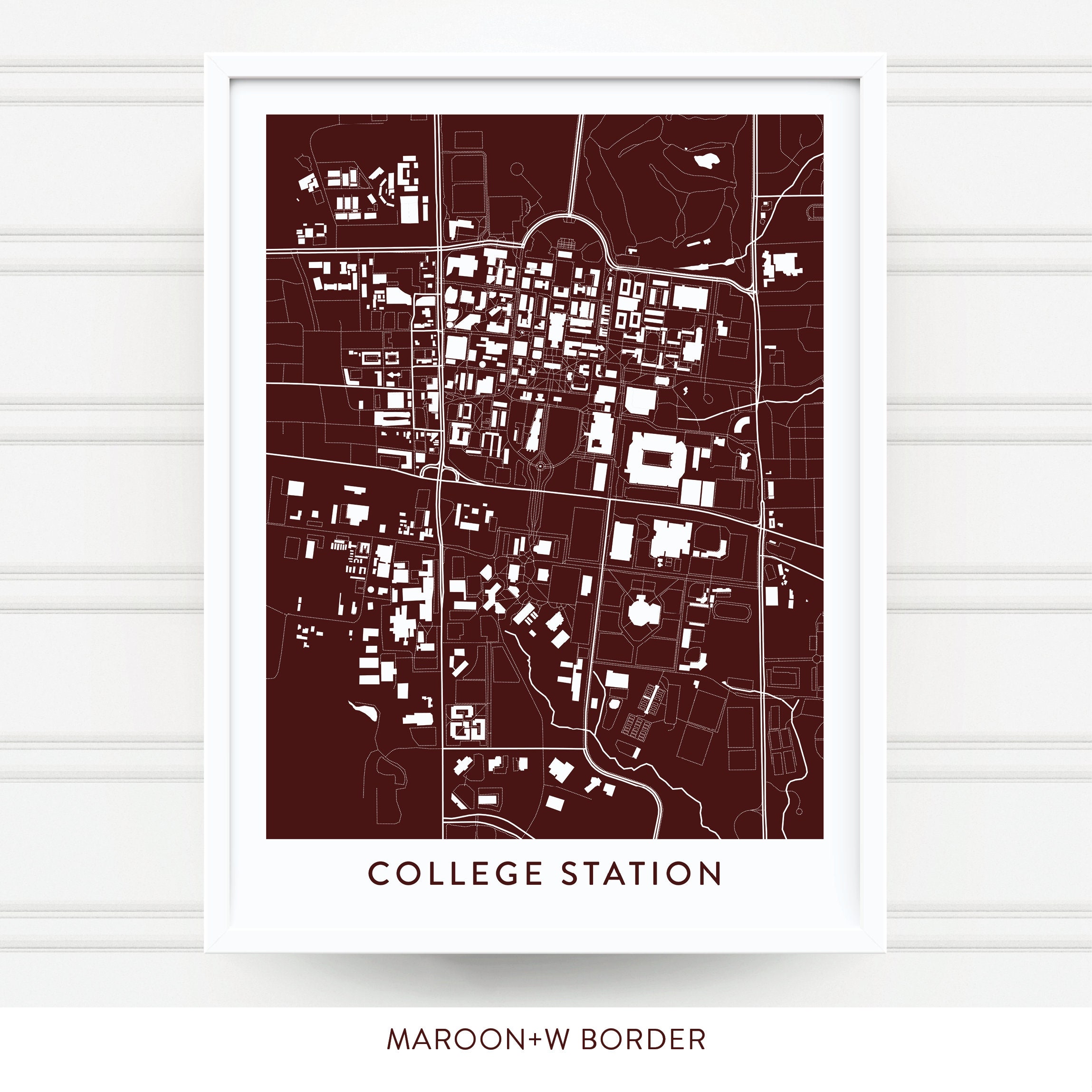 COLLEGE STATION TEXAS Map Poster / College Town Map Gifts - Etsy