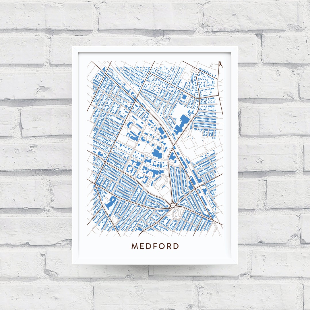 MEDFORD MASSACHUSETTS Map Poster / College Town Map Gifts - Etsy