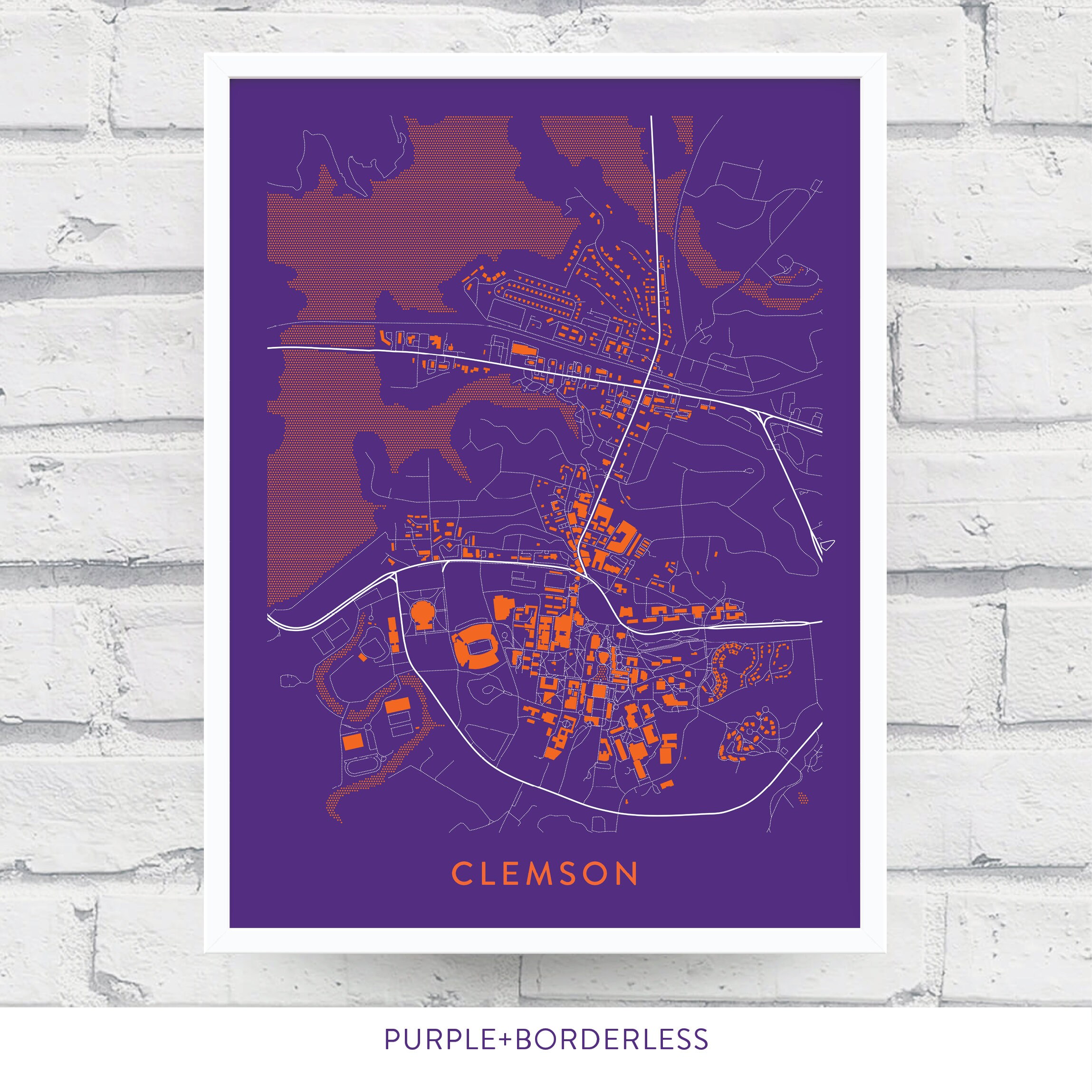 CLEMSON SOUTH CAROLINA Map Print / College Town Map Gifts | Etsy