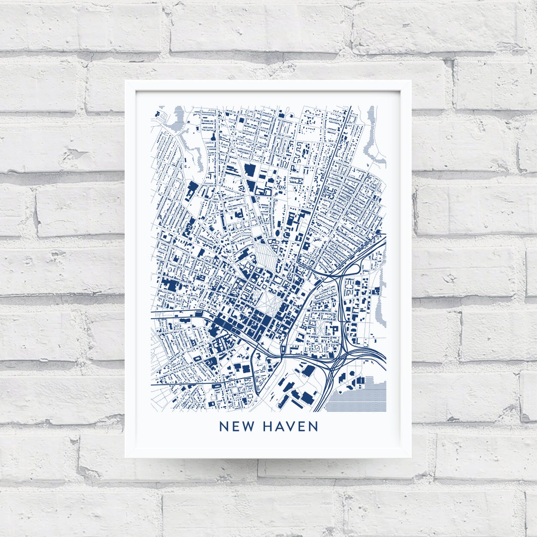 NEW HAVEN CONNECTICUT Map Print / College Town Map Gifts - Etsy