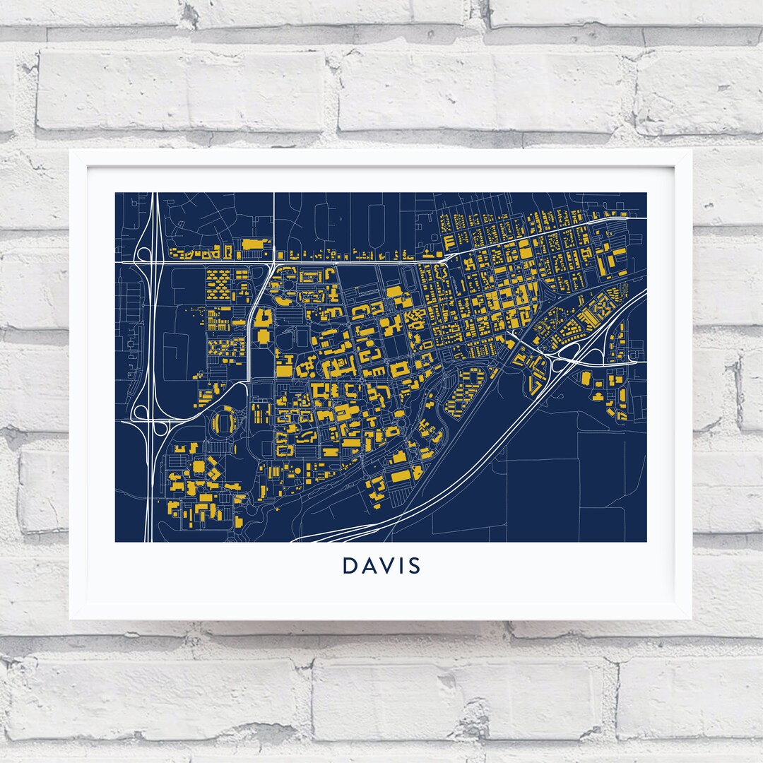 DAVIS CALIFORNIA Map Poster / College Town Map Gifts - Etsy