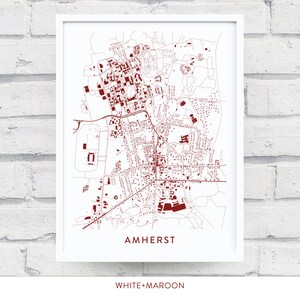 AMHERST MASSACHUSETTS Map Poster / College Town Map Gifts - Etsy