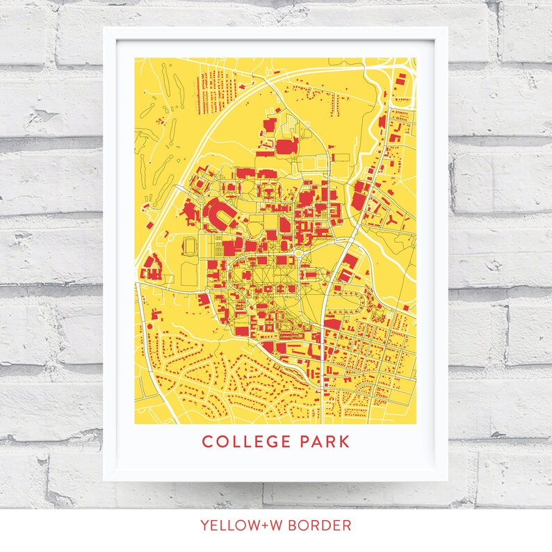 COLLEGE PARK MARYLAND Map Poster / College Town Map Gifts | Etsy