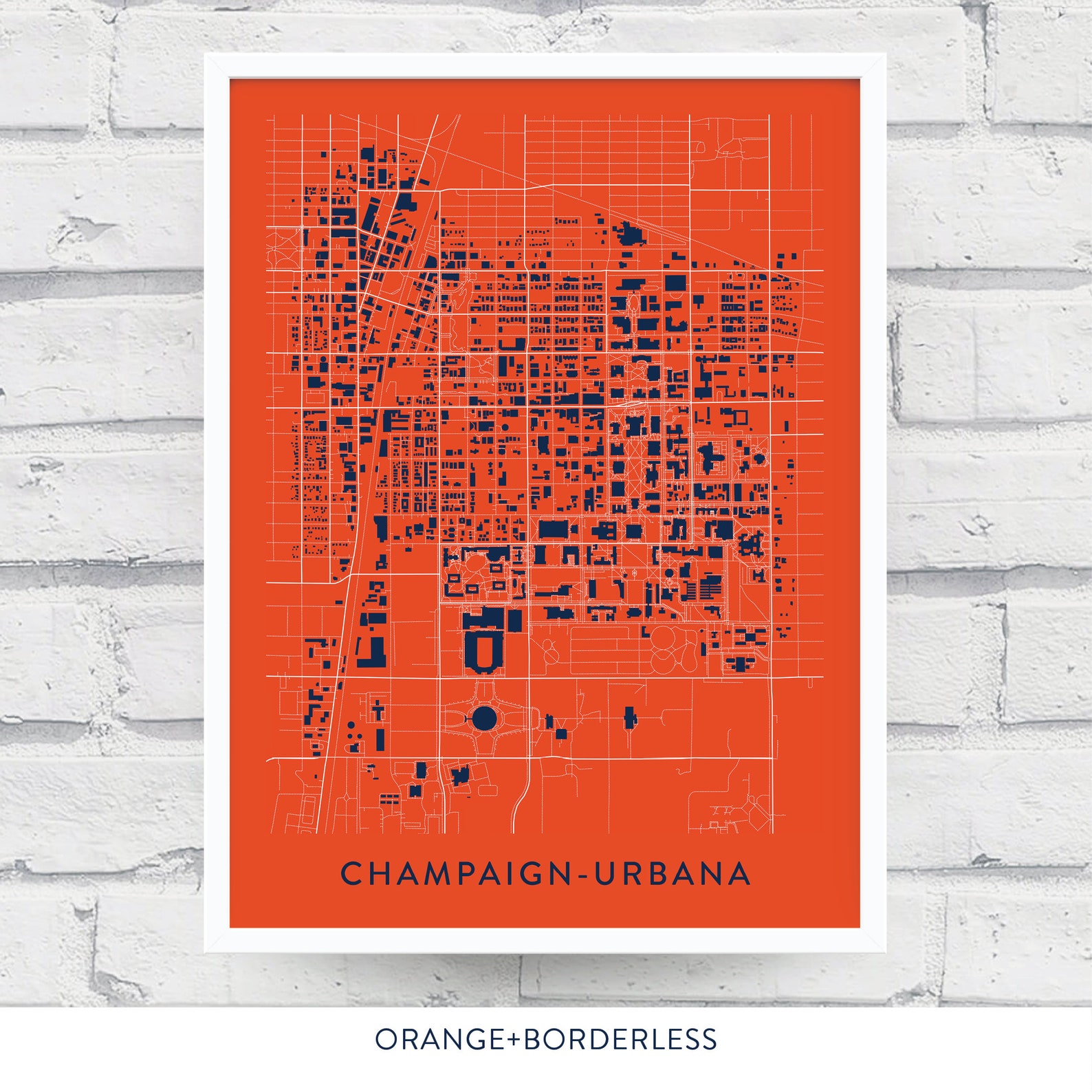 CHAMPAIGN-URBANA ILLINOIS Map Poster / College Town Map Gifts - Etsy
