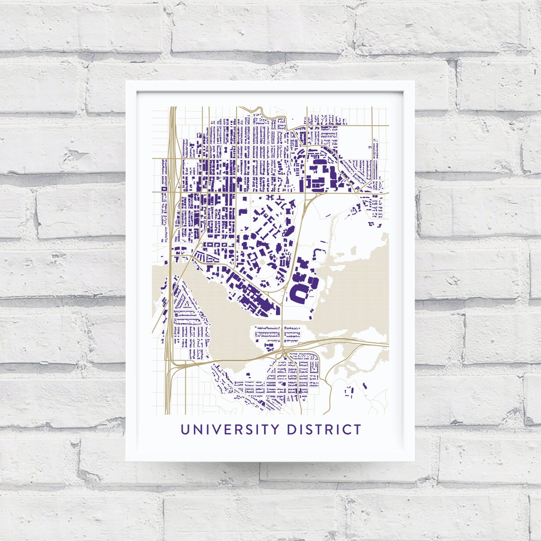 UNIVERSITY DISTRICT SEATTLE Map Poster / College Town Map Gifts - Etsy