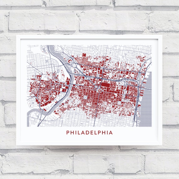 PHILADELPHIA PENNSYLVANIA Map Poster / College Town Map Gifts - Etsy