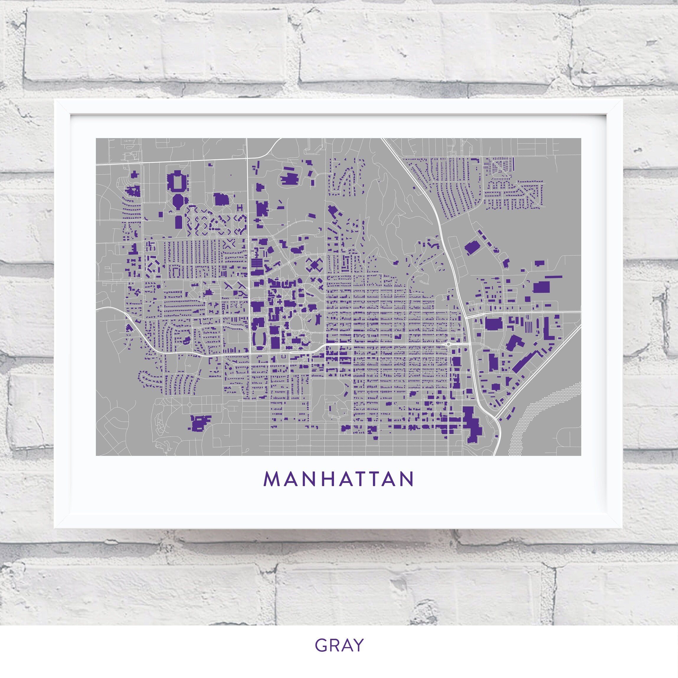 MANHATTAN KANSAS Map Print / College Town Map Gifts | Etsy