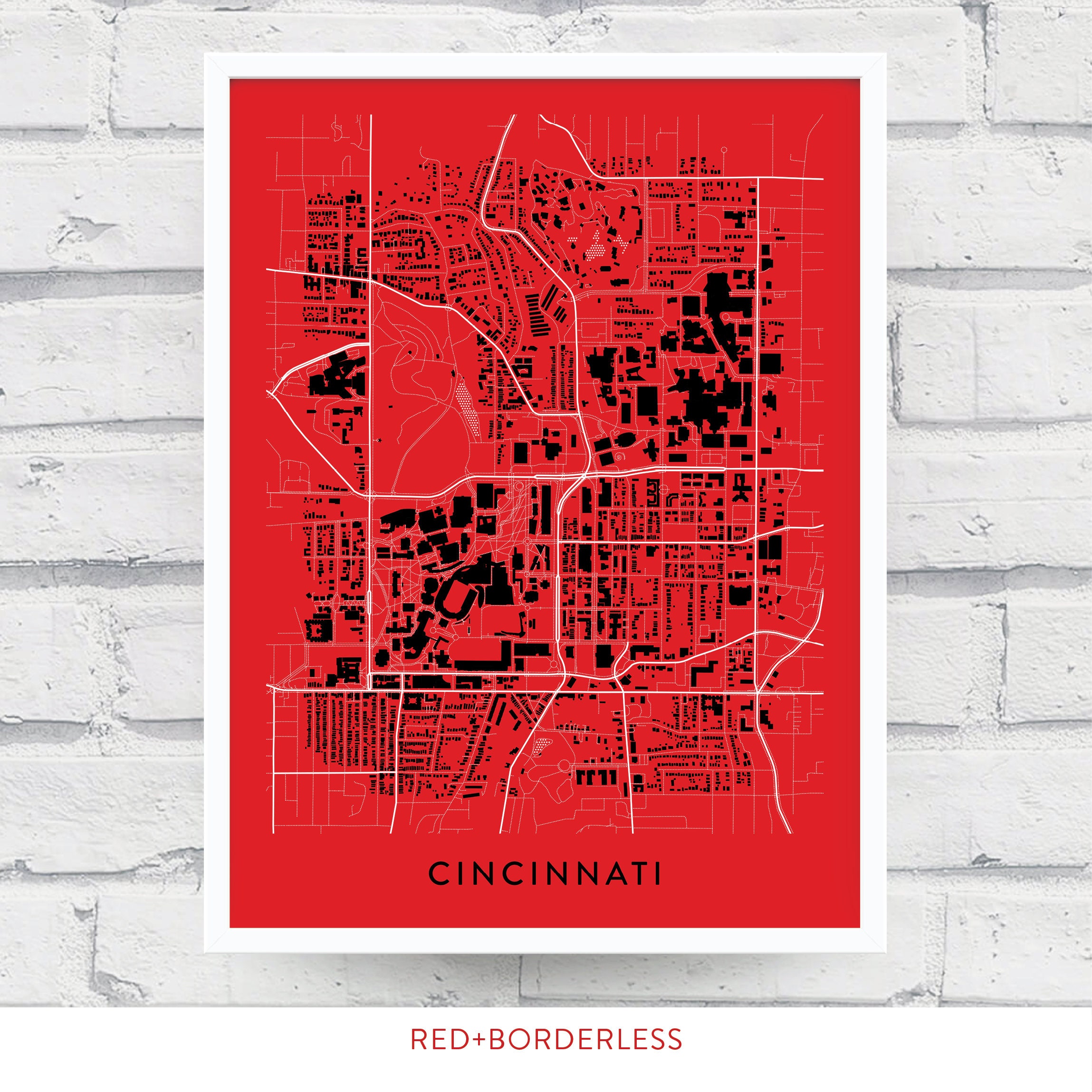 CINCINNATI OHIO Map Poster / College Town Map Gifts - Etsy