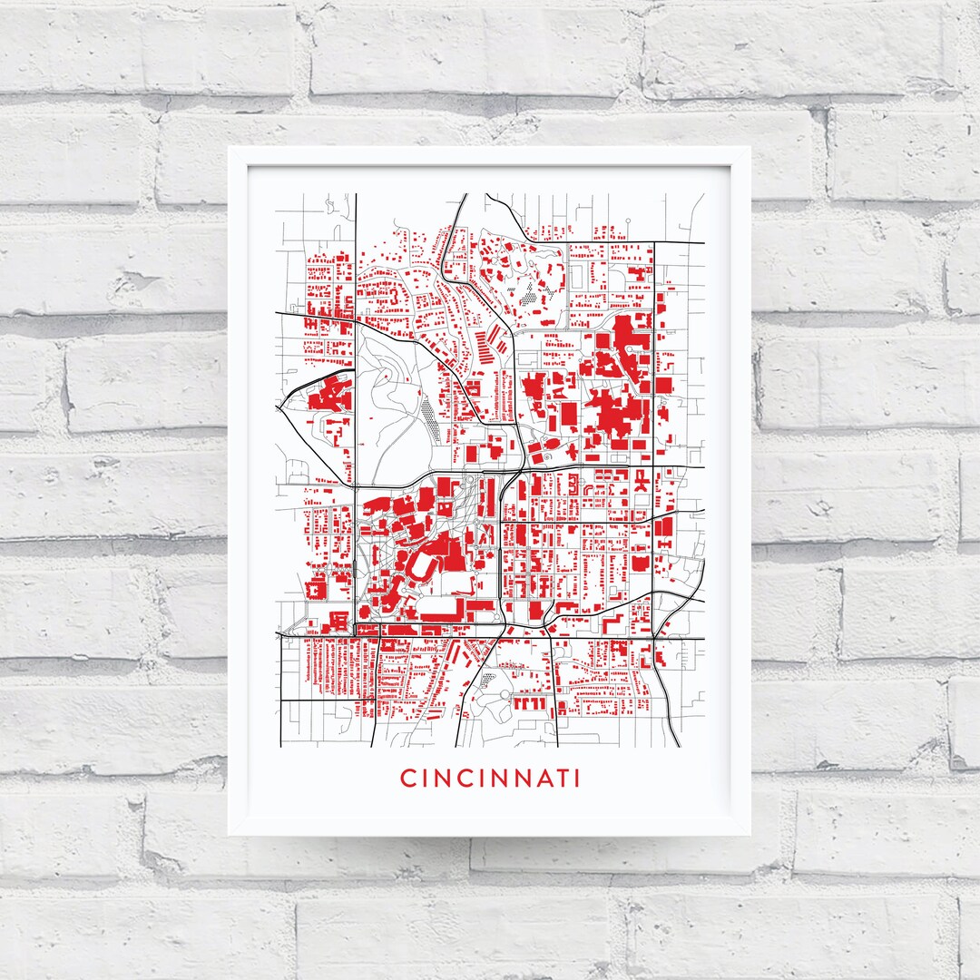 CINCINNATI OHIO Map Poster / College Town Map Gifts - Etsy