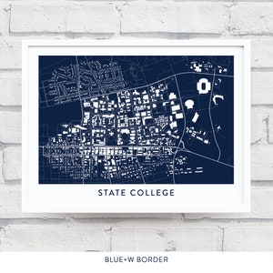STATE COLLEGE PENNSYLVANIA Map Print / College Town Map Gifts - Etsy