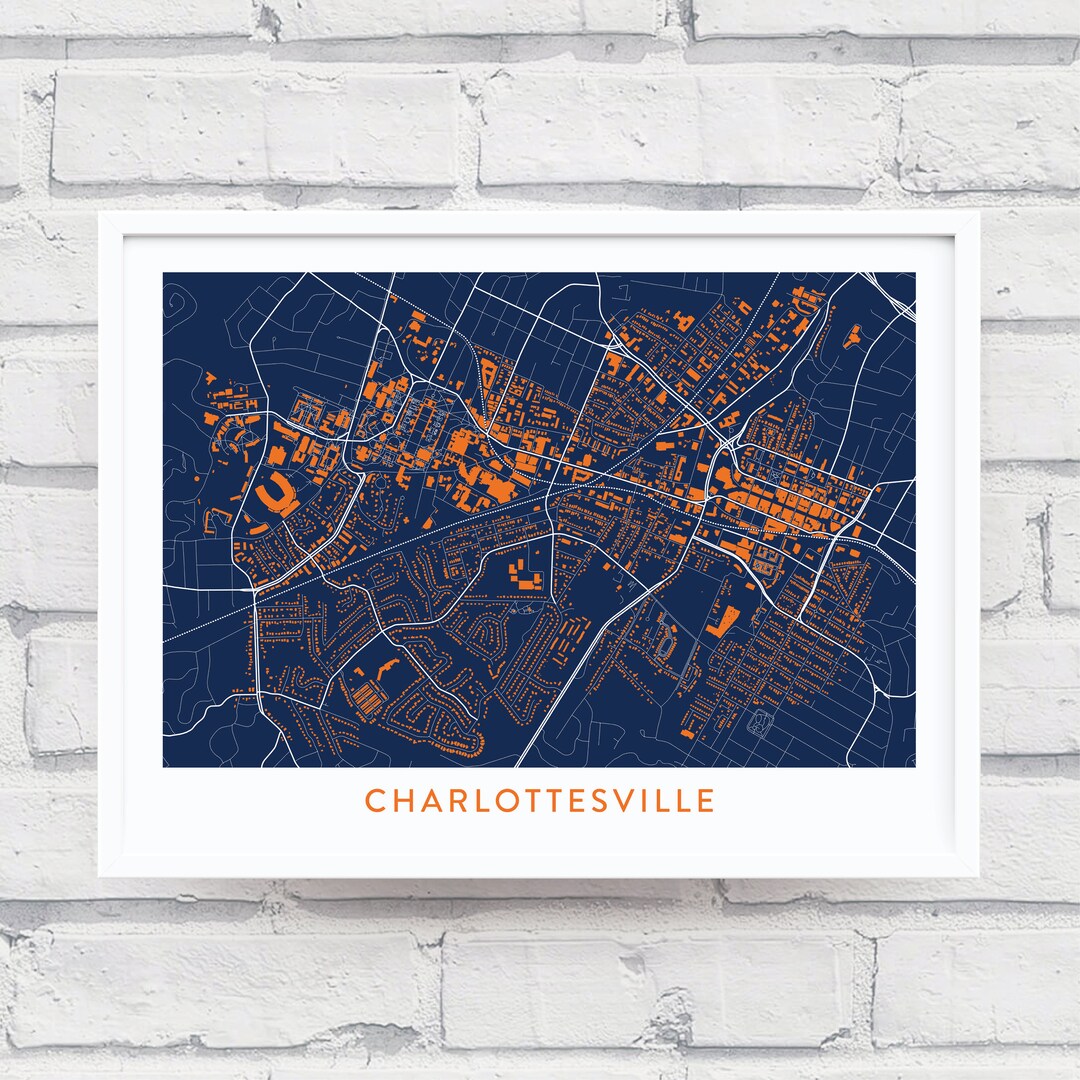 CHARLOTTESVILLE VIRGINIA Map Poster / College Town Map Gifts - Etsy