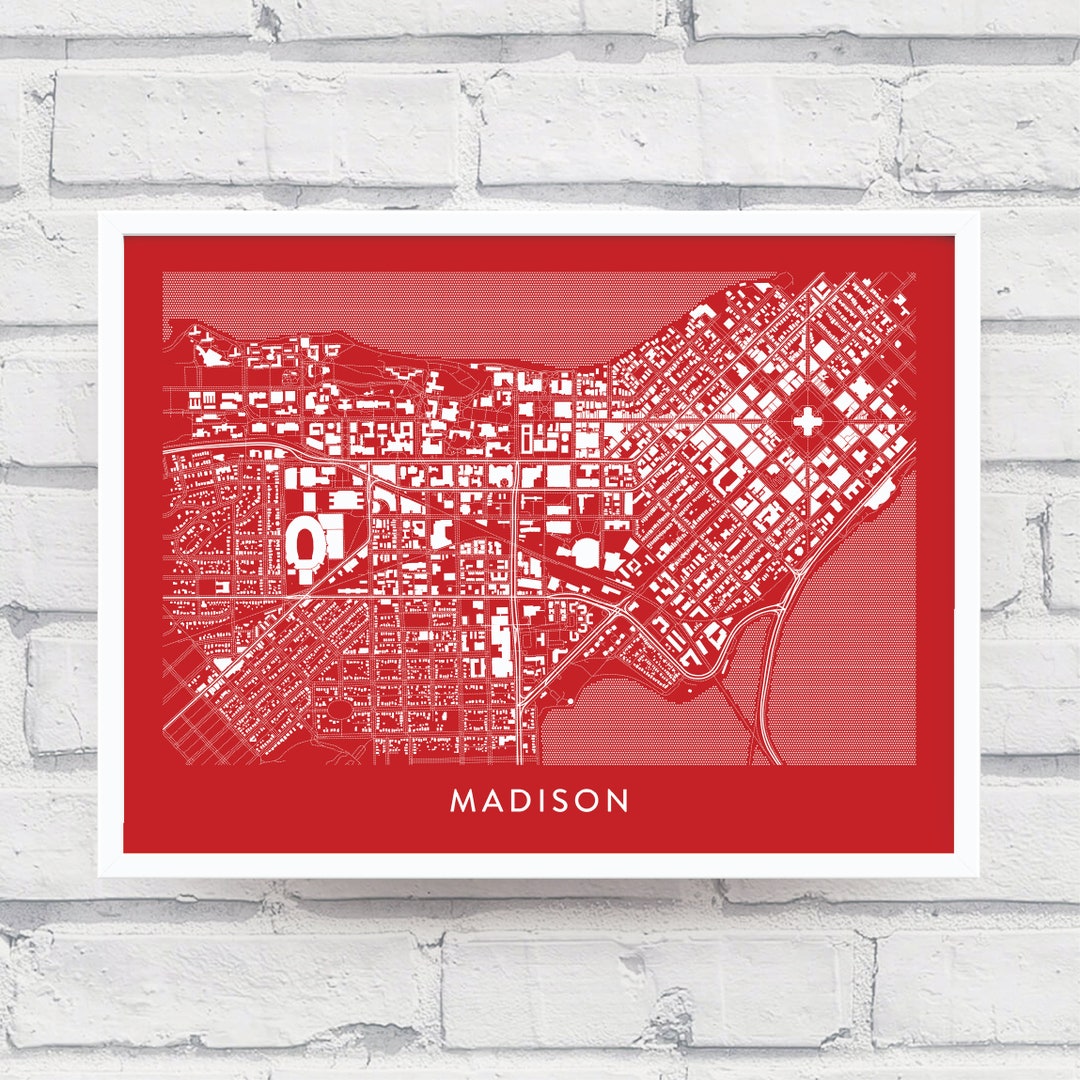 MADISON WISCONSIN Map Print / College Town Map Gifts - Etsy