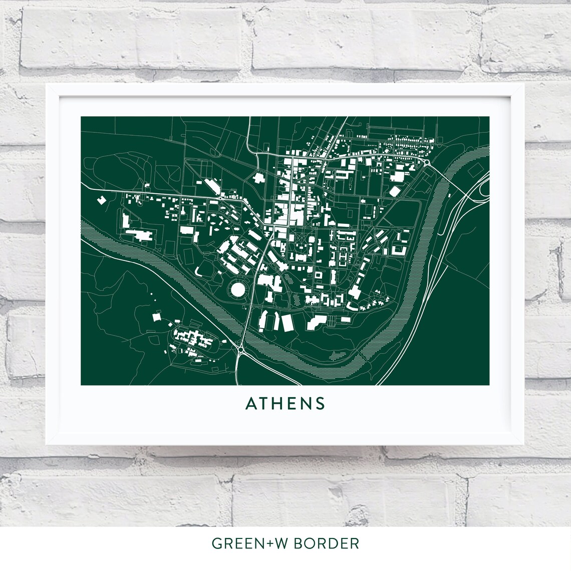 ATHENS OHIO Map Print / College Town Map Gifts - Etsy