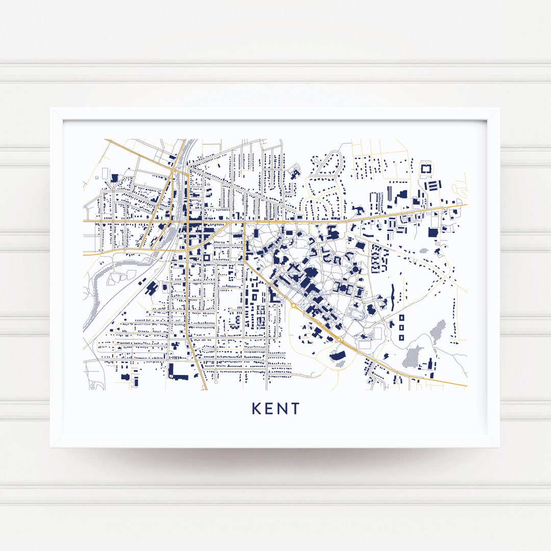 KENT OHIO Map Print / College Town Map Gifts - Etsy