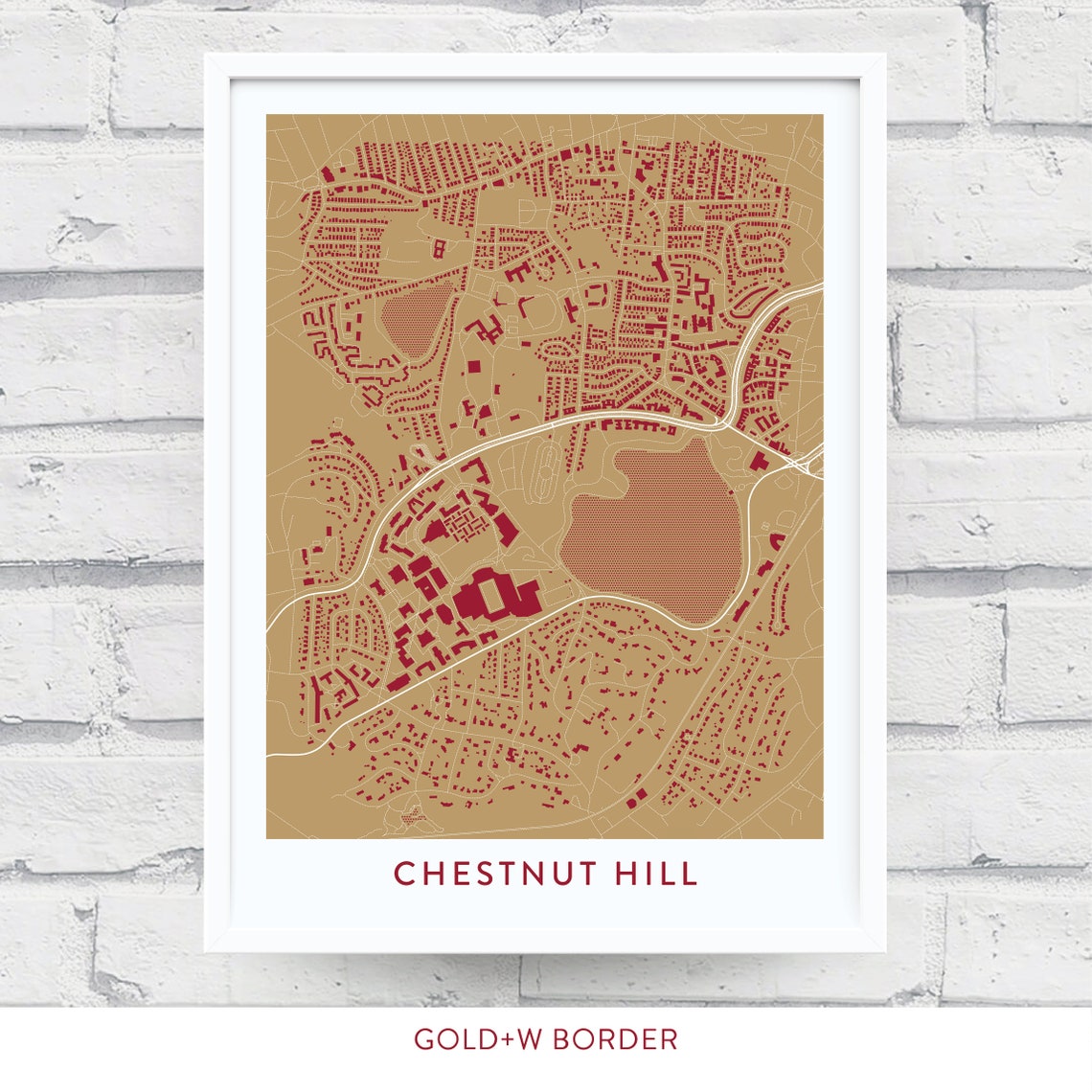CHESTNUT HILL BOSTON Map Poster / College Town Map Gifts - Etsy