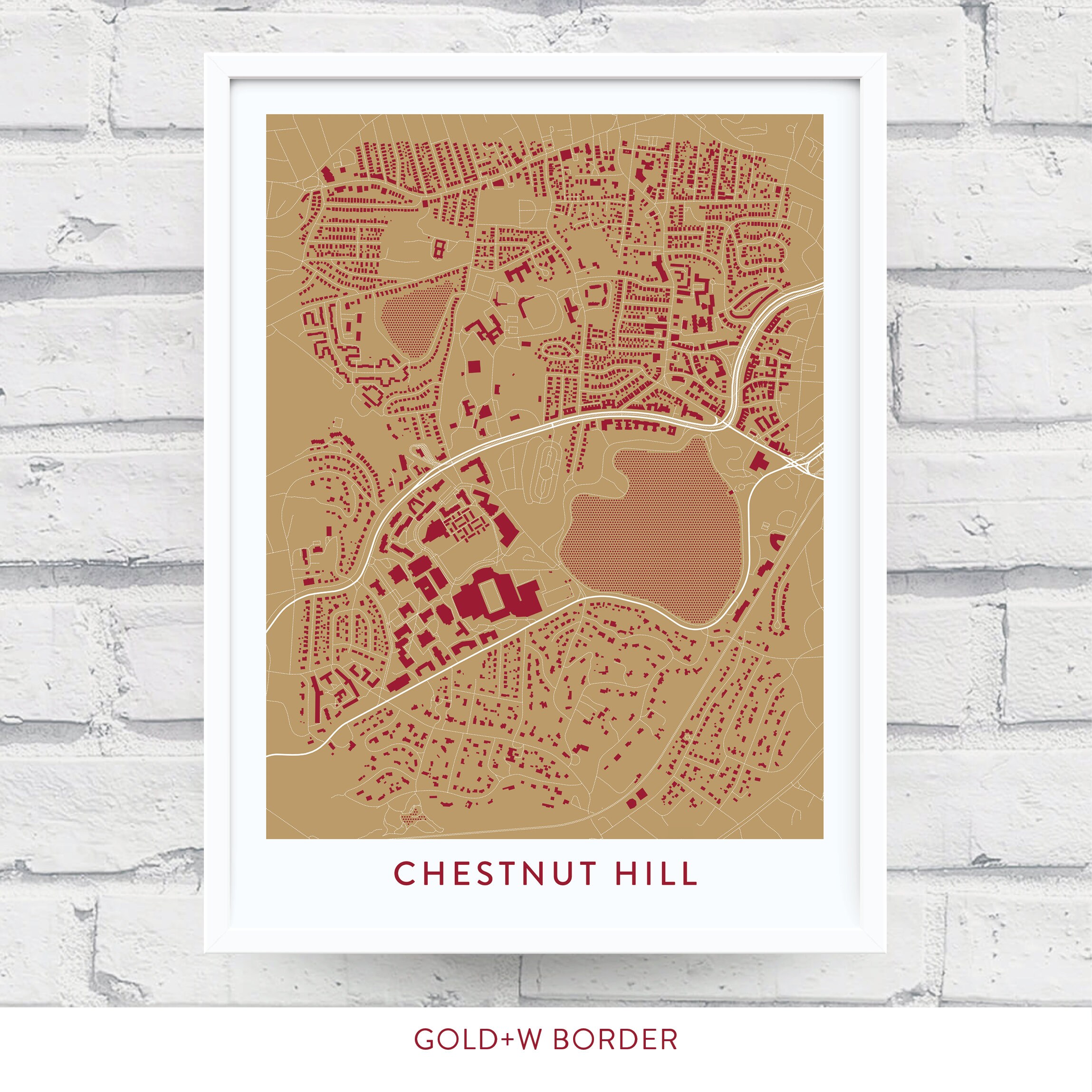 CHESTNUT HILL BOSTON Map Poster / College Town Map Gifts - Etsy