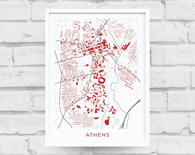 ATHENS GEORGIA Map Print / College Town Map Gifts - Etsy