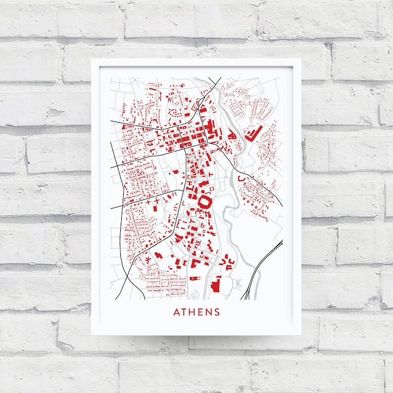 ATHENS GEORGIA Map Print / College Town Map Gifts - Etsy