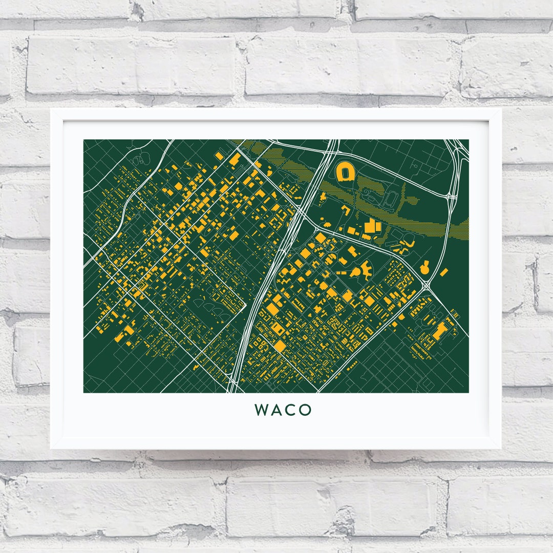 WACO TEXAS Map Poster / College Town Map Gifts - Etsy
