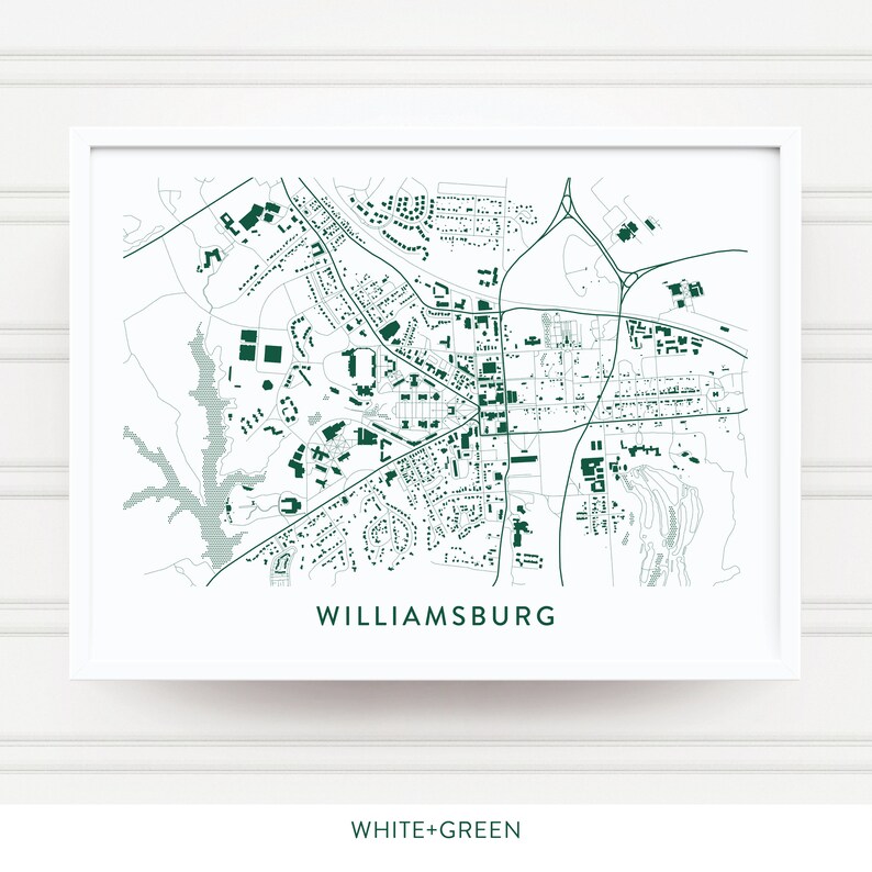 WILLIAMSBURG VIRGINIA Map Poster / College Town Map Gifts | Etsy