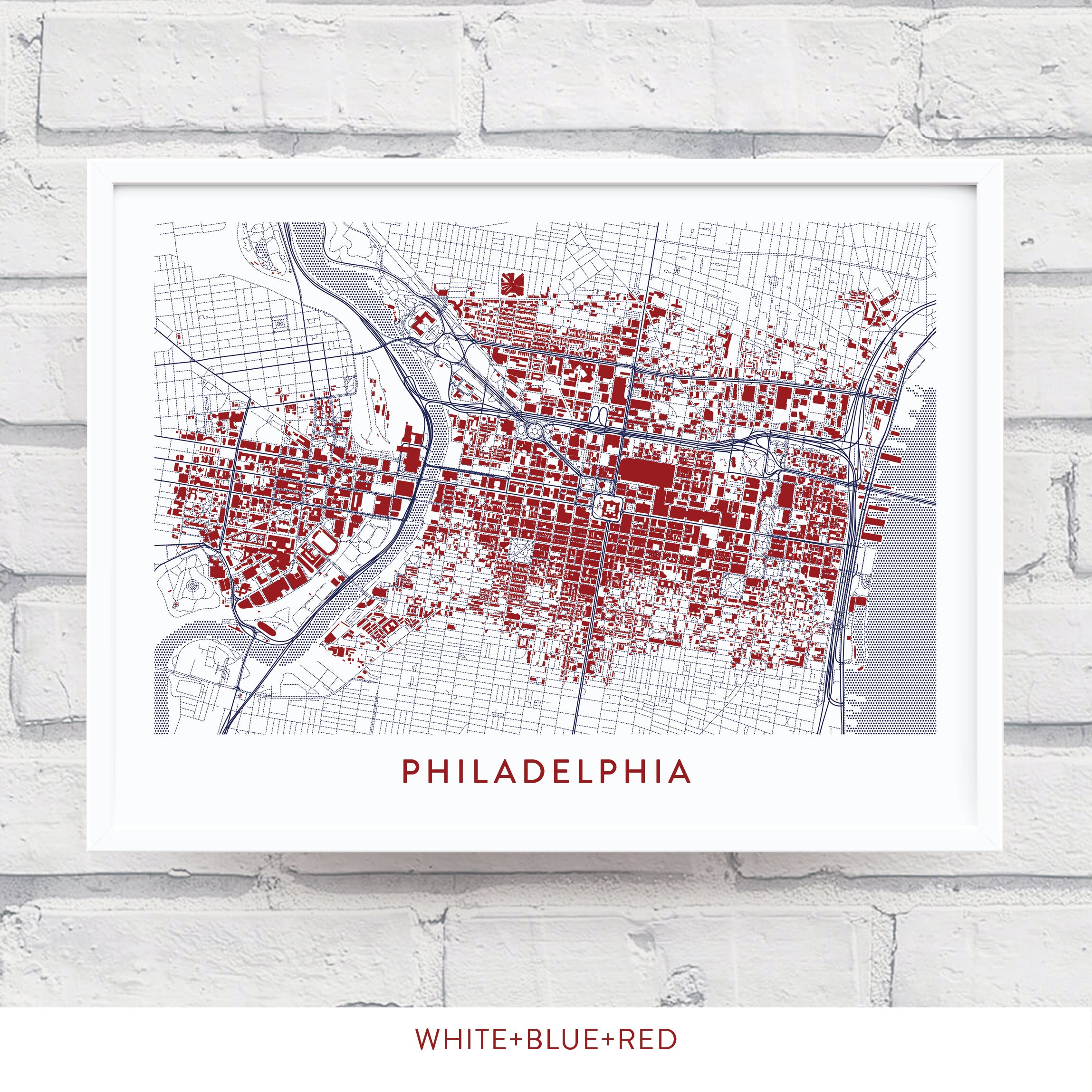 PHILADELPHIA PENNSYLVANIA Map Poster / College Town Map Gifts - Etsy