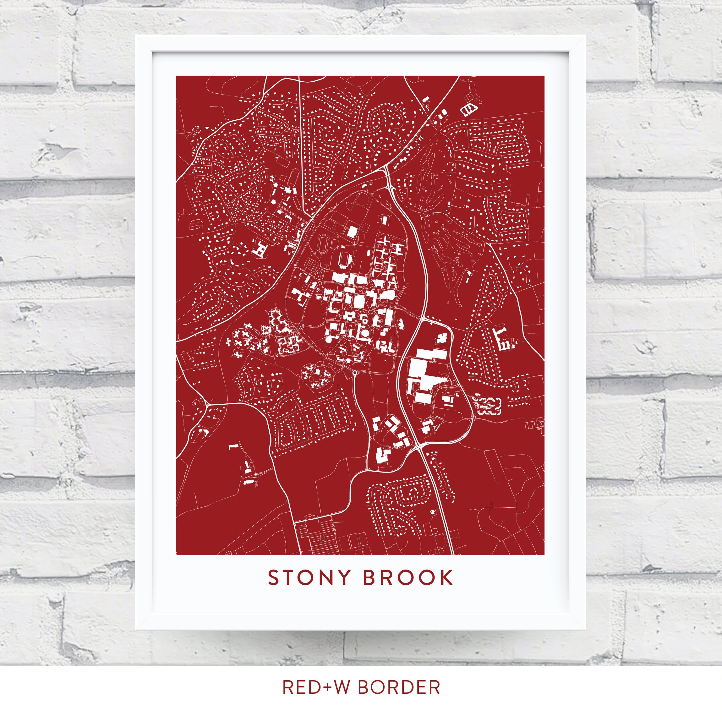 STONY BROOK New York Map Poster / College Town Map Gifts | Etsy