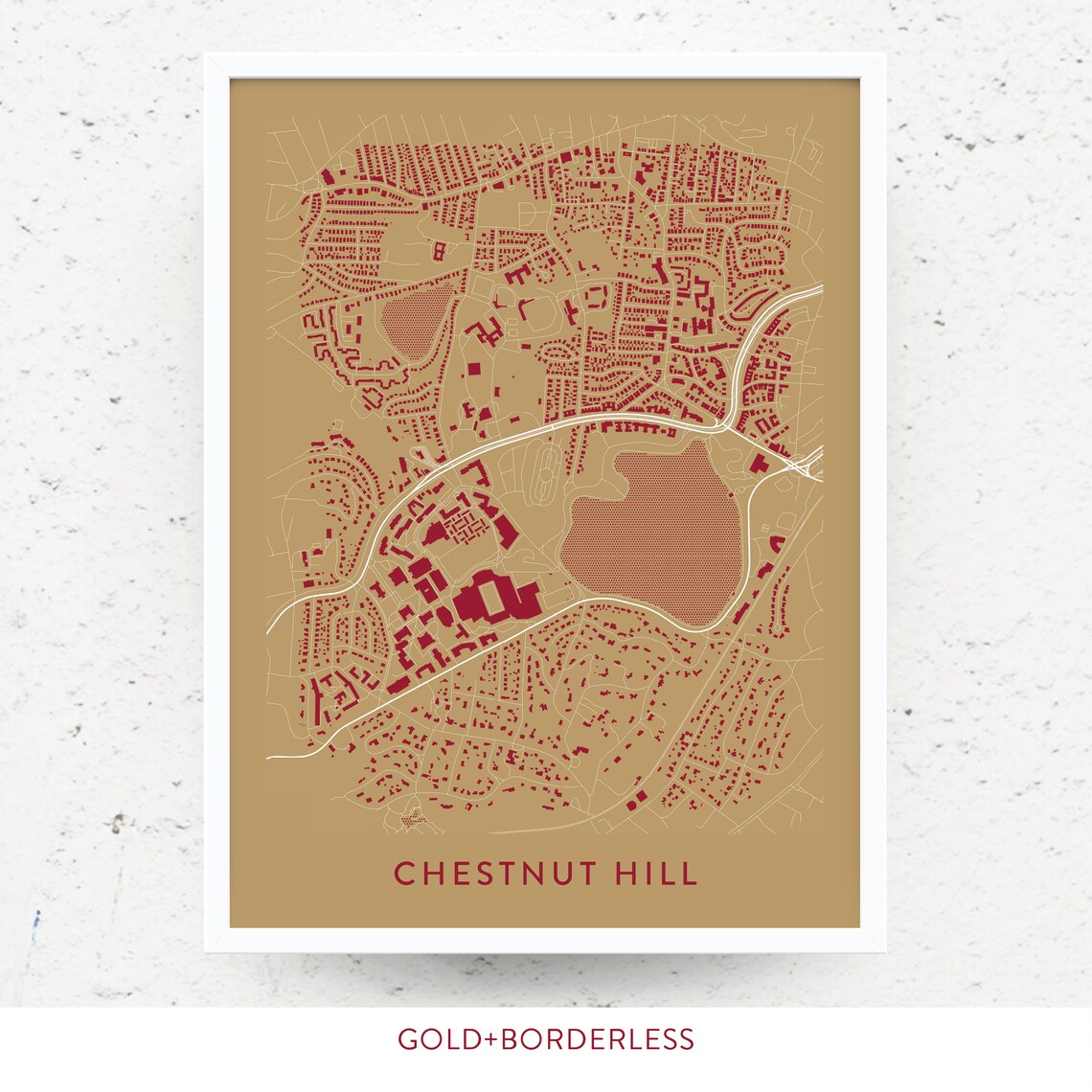 CHESTNUT HILL BOSTON Map Poster / College Town Map Gifts - Etsy