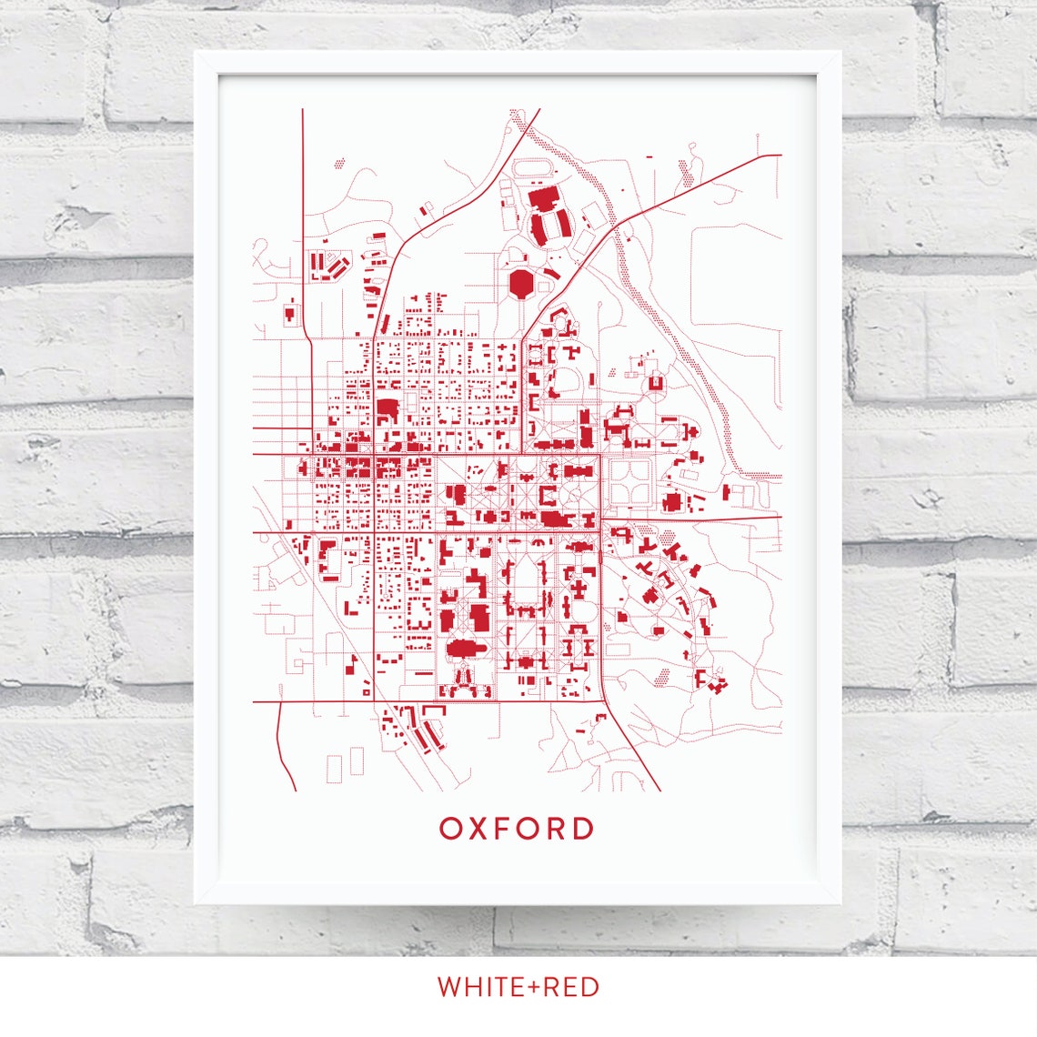 OXFORD OHIO Map Poster / College Town Map Gifts - Etsy