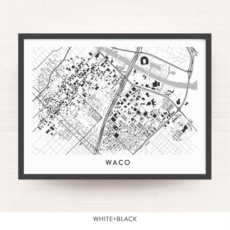WACO TEXAS Map Poster / College Town Map Gifts - Etsy