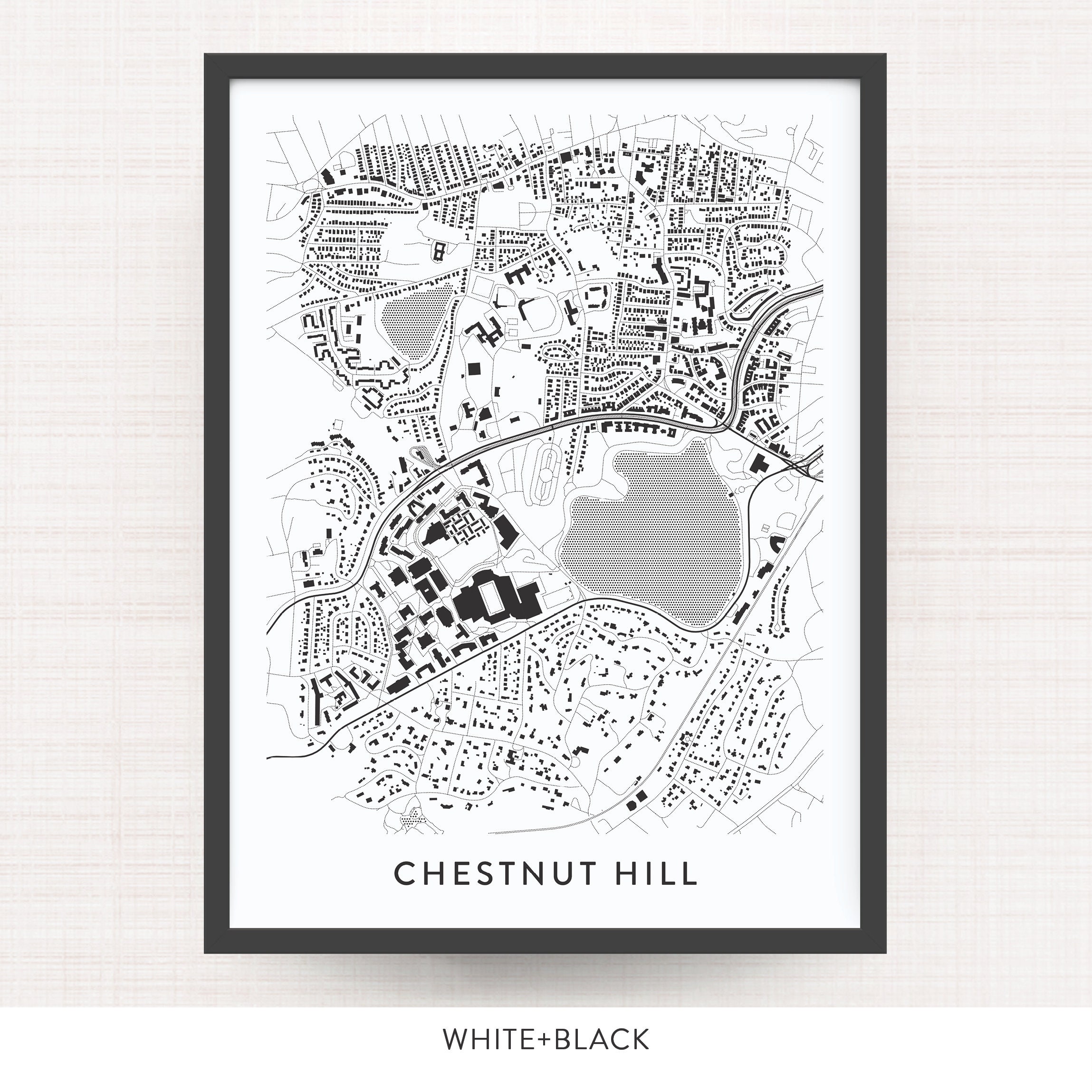 CHESTNUT HILL BOSTON Map Poster / College Town Map Gifts - Etsy