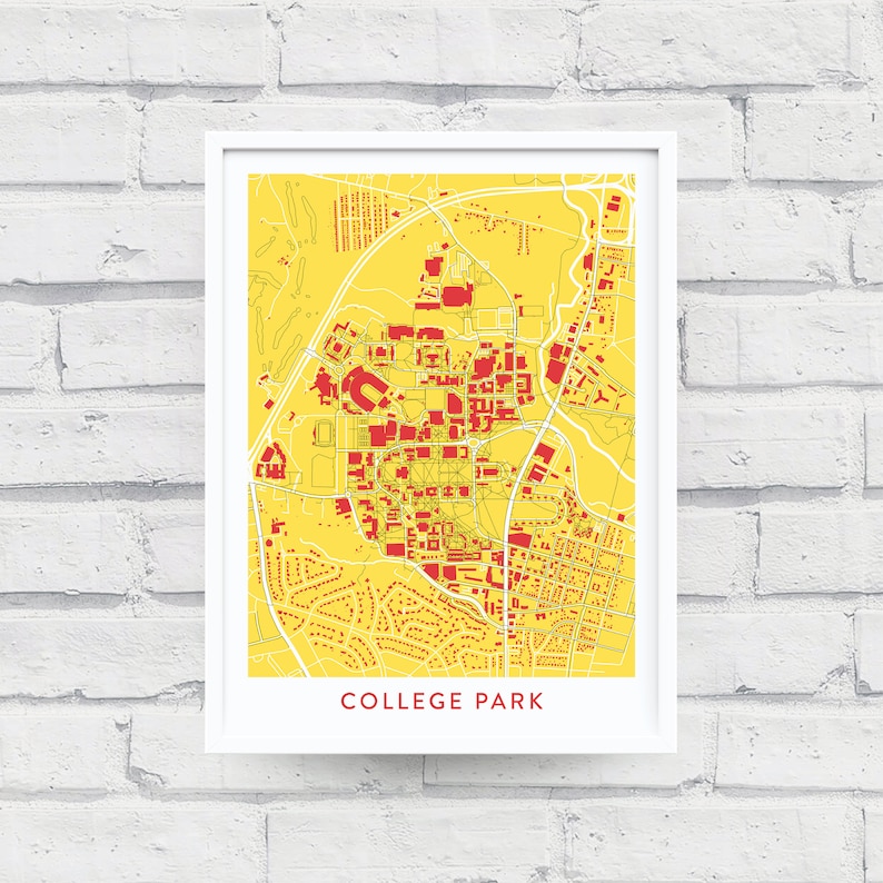 COLLEGE PARK MARYLAND Map Poster / College Town Map Gifts - Etsy