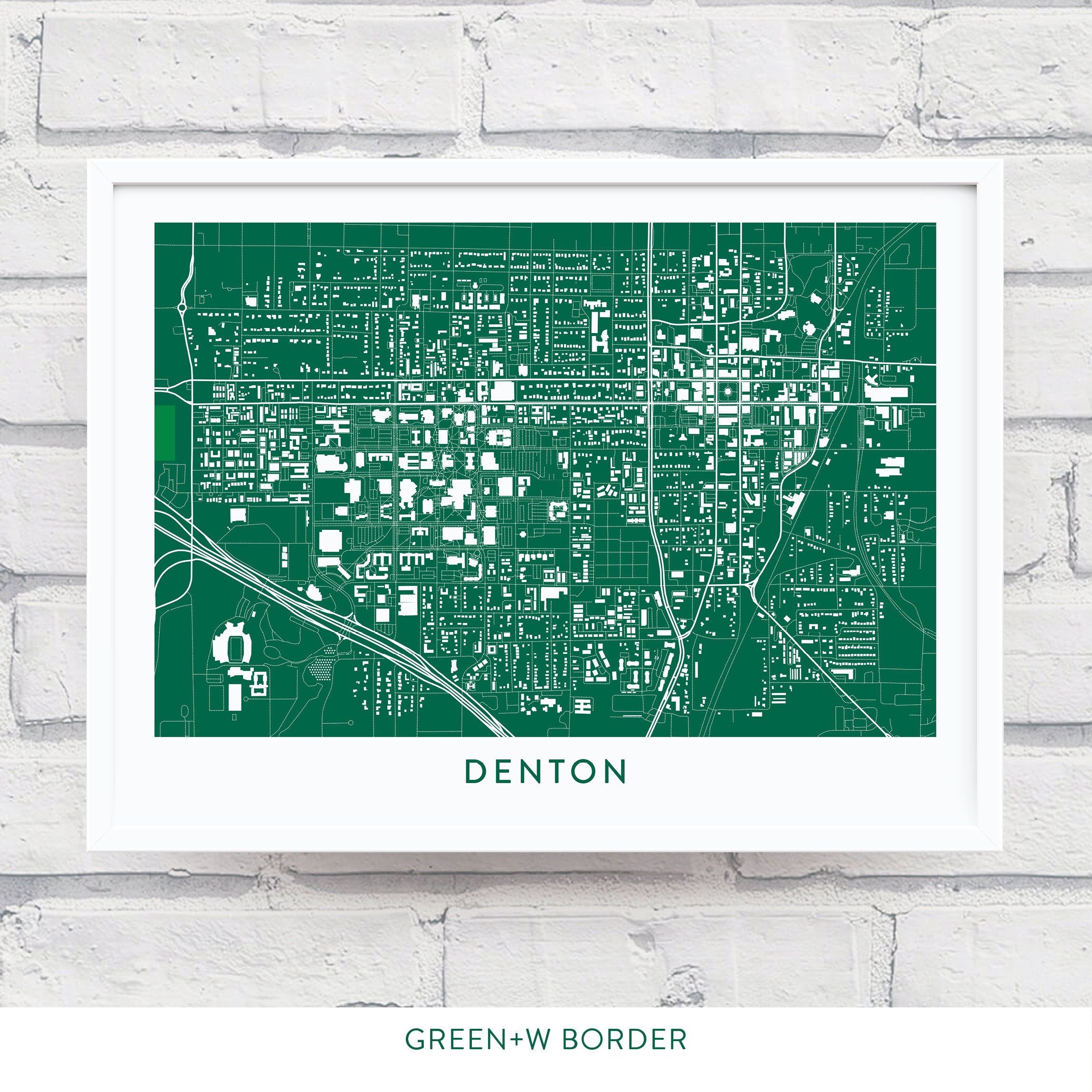 DENTON TEXAS Map Print / College Town Map Gifts | Etsy