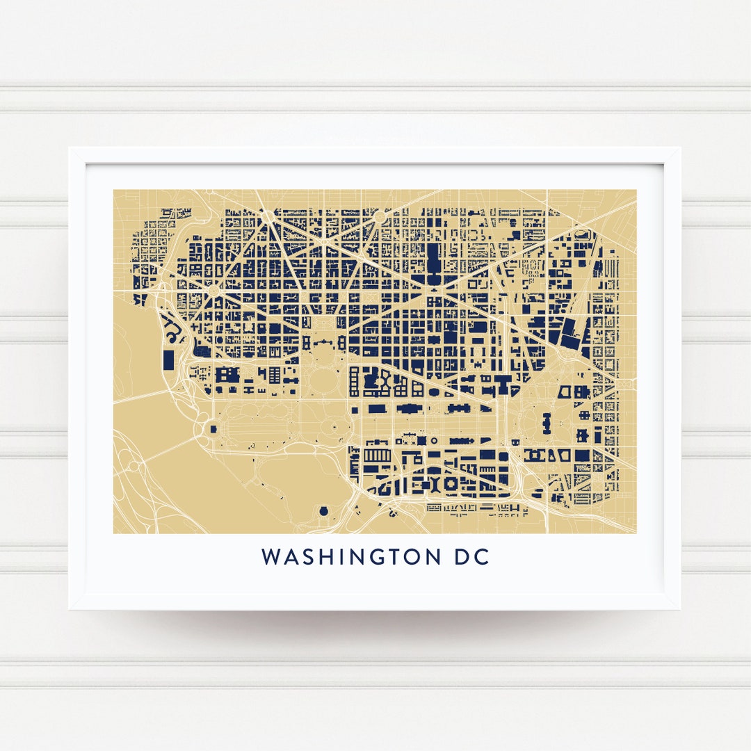 WASHINGTON DC Map Poster / College Town Map Gifts - Etsy