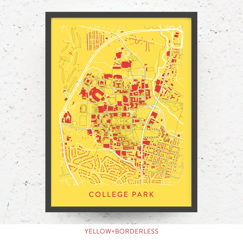 COLLEGE PARK MARYLAND Map Poster / College Town Map Gifts - Etsy