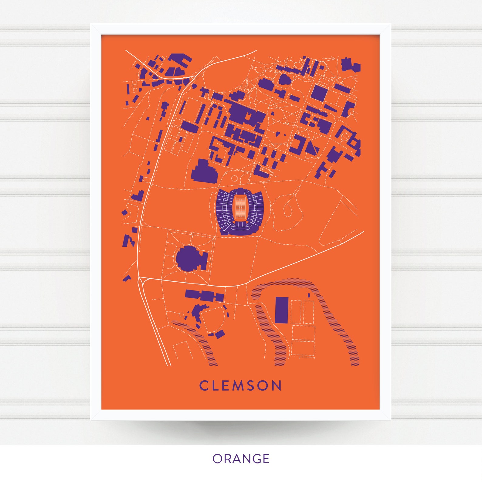 CLEMSON South Carolina Map Print / Neighborhood Gift - Etsy