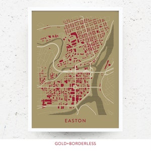 EASTON PENNSYLVANIA Map Poster / College Town Map Gifts - Etsy